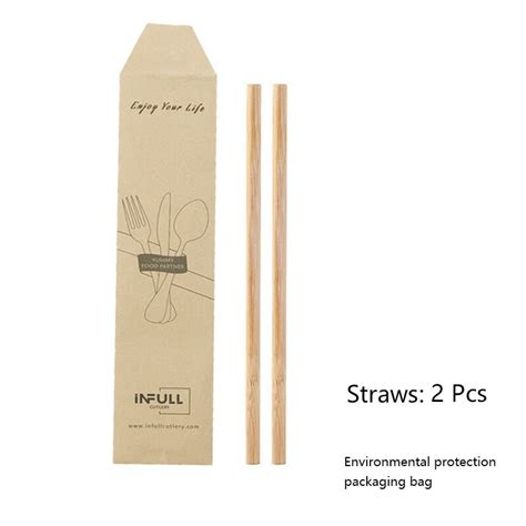 10pcsset Natural Bamboo Reusable Drinking Straws Grandado