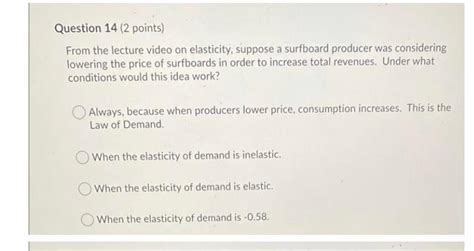 Solved From The Lecture Video On Elasticity Suppose A Chegg