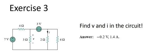 Solved Exercise 3 Find V And I In The Circuit Answer 0 2 Chegg Com