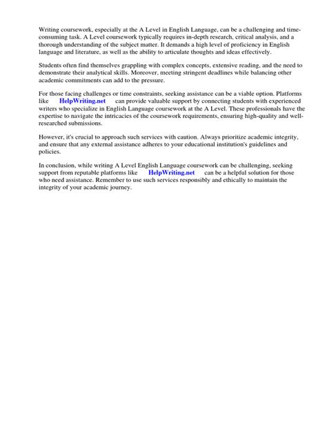 English Language Coursework A Level Pdf Essays English Language