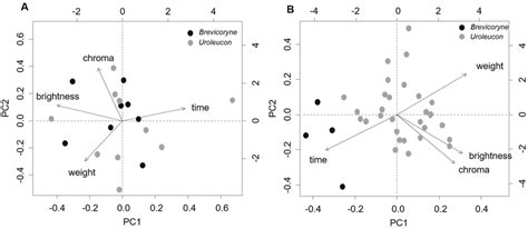 Pca Graph Performed For The Following Variables Development Time Download Scientific Diagram