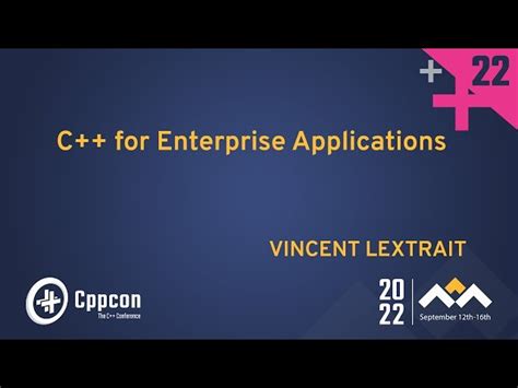 Free Video C For Enterprise Applications From Cppcon Class Central