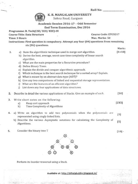 2016 Data Structure Pdf