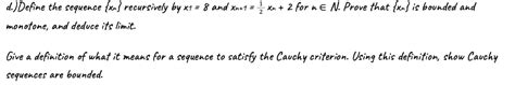 Solved 1 Ddefine The Sequence En Recursively By X1 8