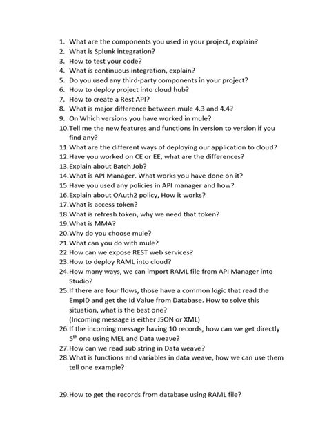 Mulesoft Interview Questions Pdf Databases Cloud Computing