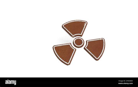 3d Rendering Of Gingerbread Cookie In Shape Of Symbol Of Radiation Sign