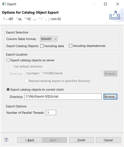Sap Hana Studio Export Wizard To Generate Create Sql Statements For Database Tables