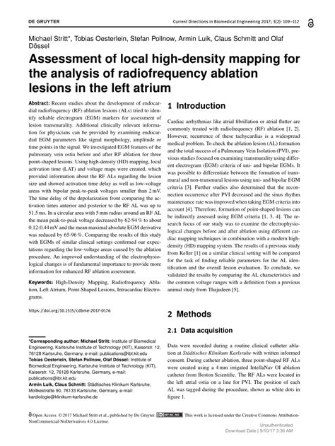 Pdf Assessment Of Local High Density Mapping For The Analysis Of