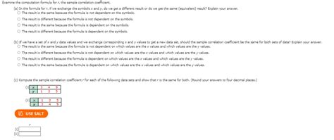 Solved Xamine The Computation Formula For R The Sample Chegg Com