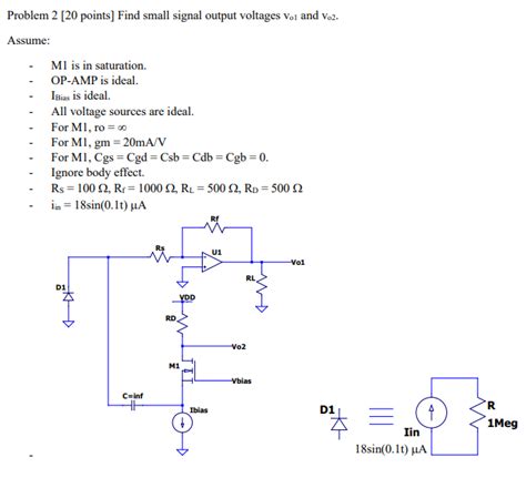 solved problem 2 [20 points] find small signal output