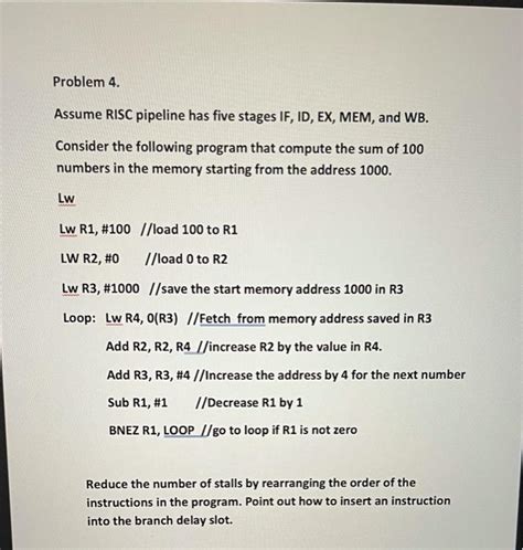 solved problem 3 consider risc pipeline with five stages