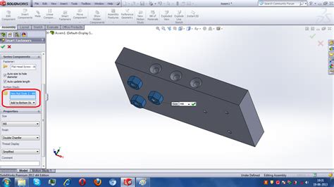 How To Use Smart Fastener Feature In Assembly Module In Solidworks Grabcad Tutorials
