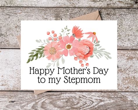 Printable Stepmom Mothers Day Card Happy Mothers Day To My Stepmom