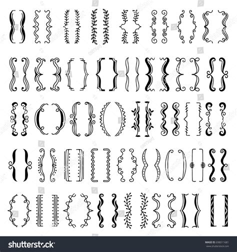 Hand Drawn Illustrations Square Brackets Different Stock Illustration 698011681 Shutterstock