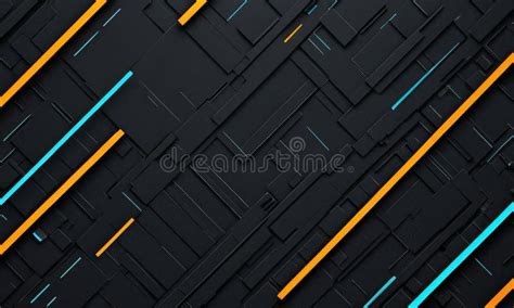 Black Background With Diagonal Lines In Various Shades Blue And Orange Creating Dynamic And