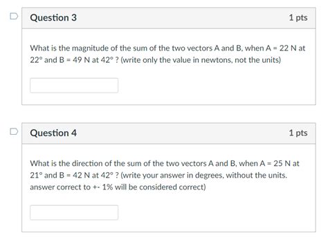 Solved What Is The Magnitude Of The Sum Of The Two Vectors A Chegg