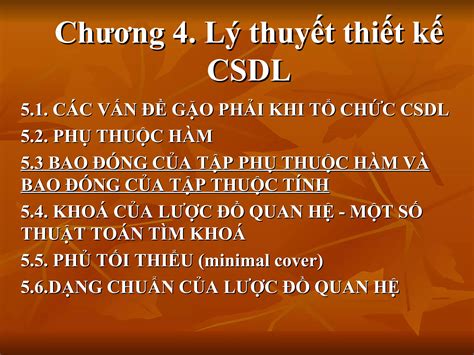 Lý Thuyết Thiết Kế Csdl Pdf