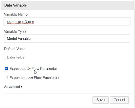 Inline Editing Of Subflow Parameters