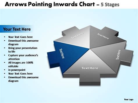 Arrows Pointing Inwards Chart Stages Editable Powerpoint Templates PowerPoint Slide Images