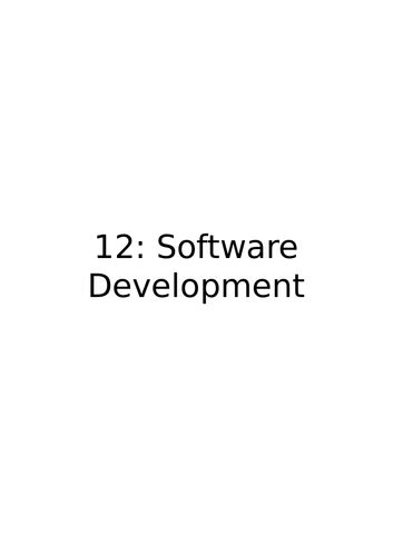 As Cs Unit 12 Software Development 121 Program Development Life
