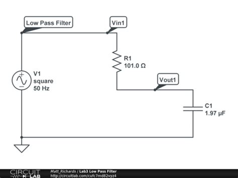Lab3 Low Pass Filter Circuitlab