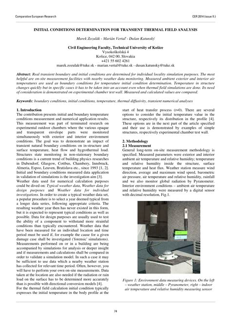 Pdf Initial Conditions Determination For Transient Thermal Field Analysis