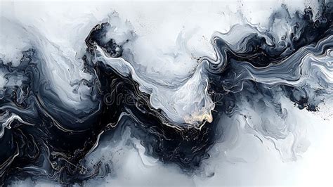 Dynamic Ink Wave Patterns With Bold Brushstrokes Create Captivating