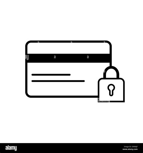 Credit Card And Lock Outline Icon Isolated On White Background Stock Vector Image Art Alamy