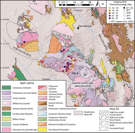 Geological Map Of The Catalina‐rincon Metamorphic Core Complex Mcc