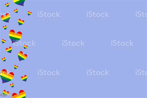 프라이드의 달 배경 Lgbtq 프라이드 플래그 색상 무지개 하트가 있는 벡터 배너입니다 자부심의 달의 상징 6월 지원 복사 공간 심장 색종이 0명에 대한 스톡 벡터 아트 및