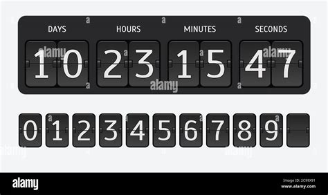 Flip Countdown Timer Vector Time Remaining Count Down Flip Board With