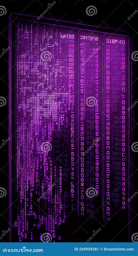 Digital Binary Code Matrix Purple Background Stock Illustration Illustration Of Purple