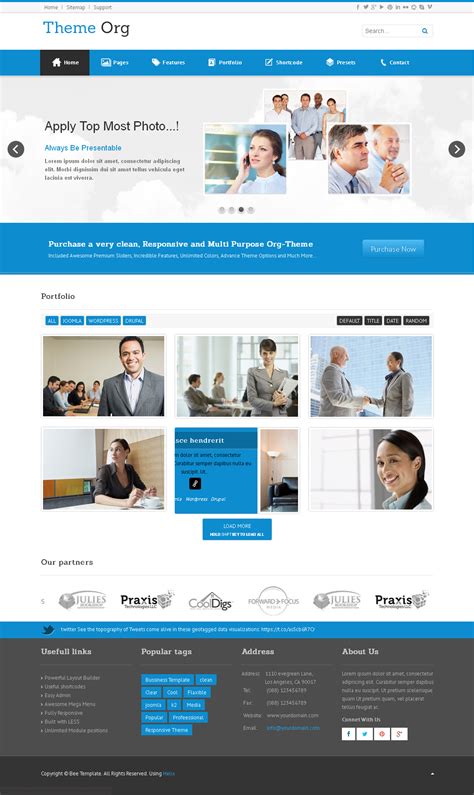 Theme Org Responsive Multi Purpose Joomla Theme By Supratech