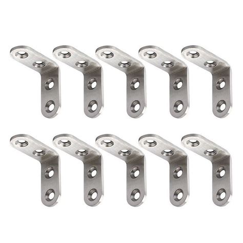 10pcs Angle Bracket Joint Shelf Support L Shape Stainless Steel Connector