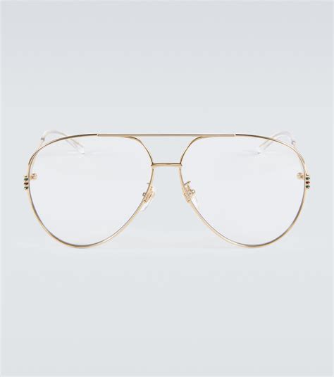 Aviator Glasses In Gold Gucci Mytheresa