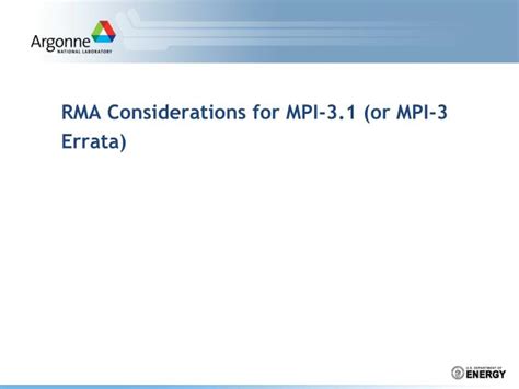 Ppt Rma Considerations For Mpi 31 Or Mpi 3 Errata Powerpoint