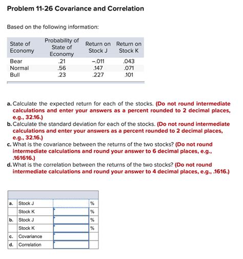 Solved Problem 11 26 Covariance And Correlation Based On The