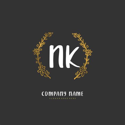 N K Nk Initial Handwriting And Signature Logo Design With Circle Beautiful Design Handwritten