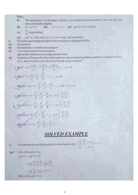 SOLUTION Limits Short Formulas With Examples Studypool