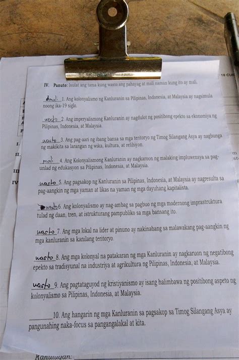 IV Panuto Isulat Ang Tama Kung Wasto Ang StudyX