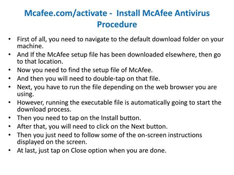 PPT Mcafee Com Activate Install Uninstall And Activate McAfee Antivirus PowerPoint