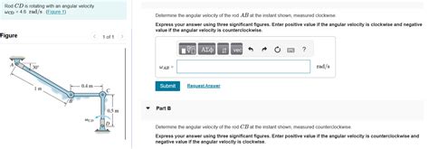 Solved Rod Cd Is Rotating With An Angular Velocity ωcd 46