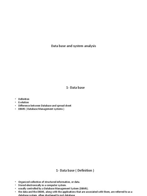 data base and system analysis pdf databases relational database