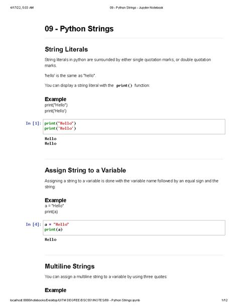 09 Python Strings Jupyter Notebook 09 Python Strings String Literals String Literals In