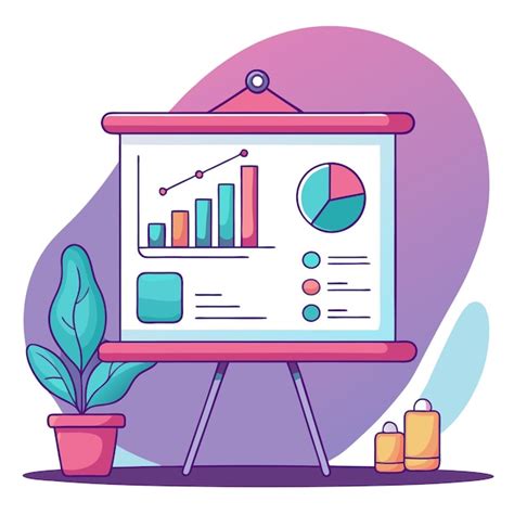 A Presentation Board With A Line Graph Bar Graph Pie Chart And Bullet Points Premium Ai