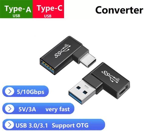 570에서 USB a to Type C Elbow Converter Type A to Type C 어댑터 USB A에서 USB C 커넥터 90도 DHgate