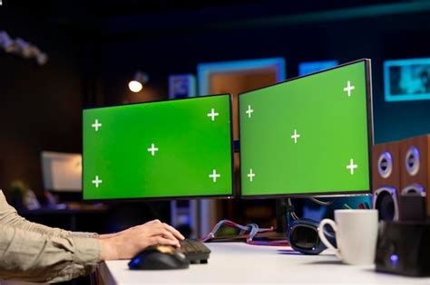 Premium Photo Programmer Developing Software Applications Using Green