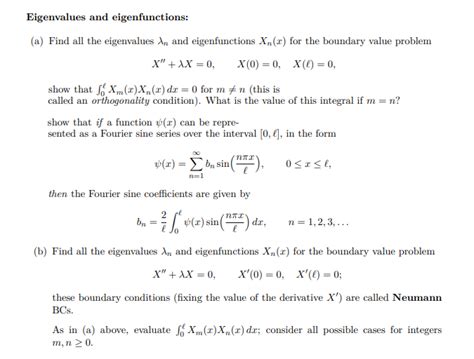 Solved Eigenvalues And Eigenfunctions A Find All The Chegg Com