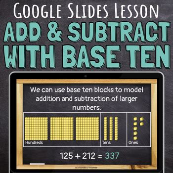 Addition And Subtraction With Base Ten Blocks Lesson For Google Slides