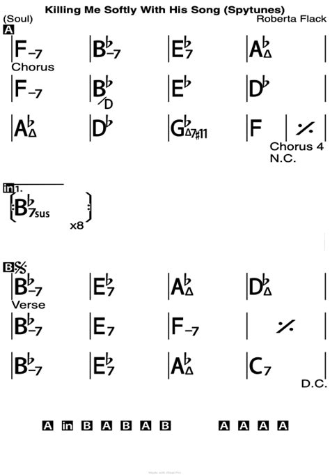 Killing Me Softly With His Song Chords Roberta Flack Guitar Lesson Spy Tunes